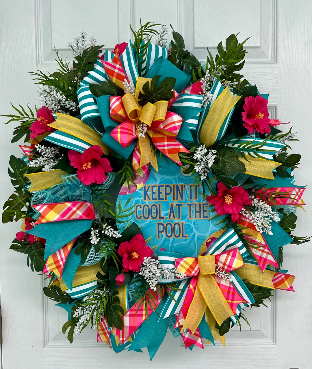 Pool Wreath, Pool Party Decor, Pool Party Wreath, Summer Wreath ...