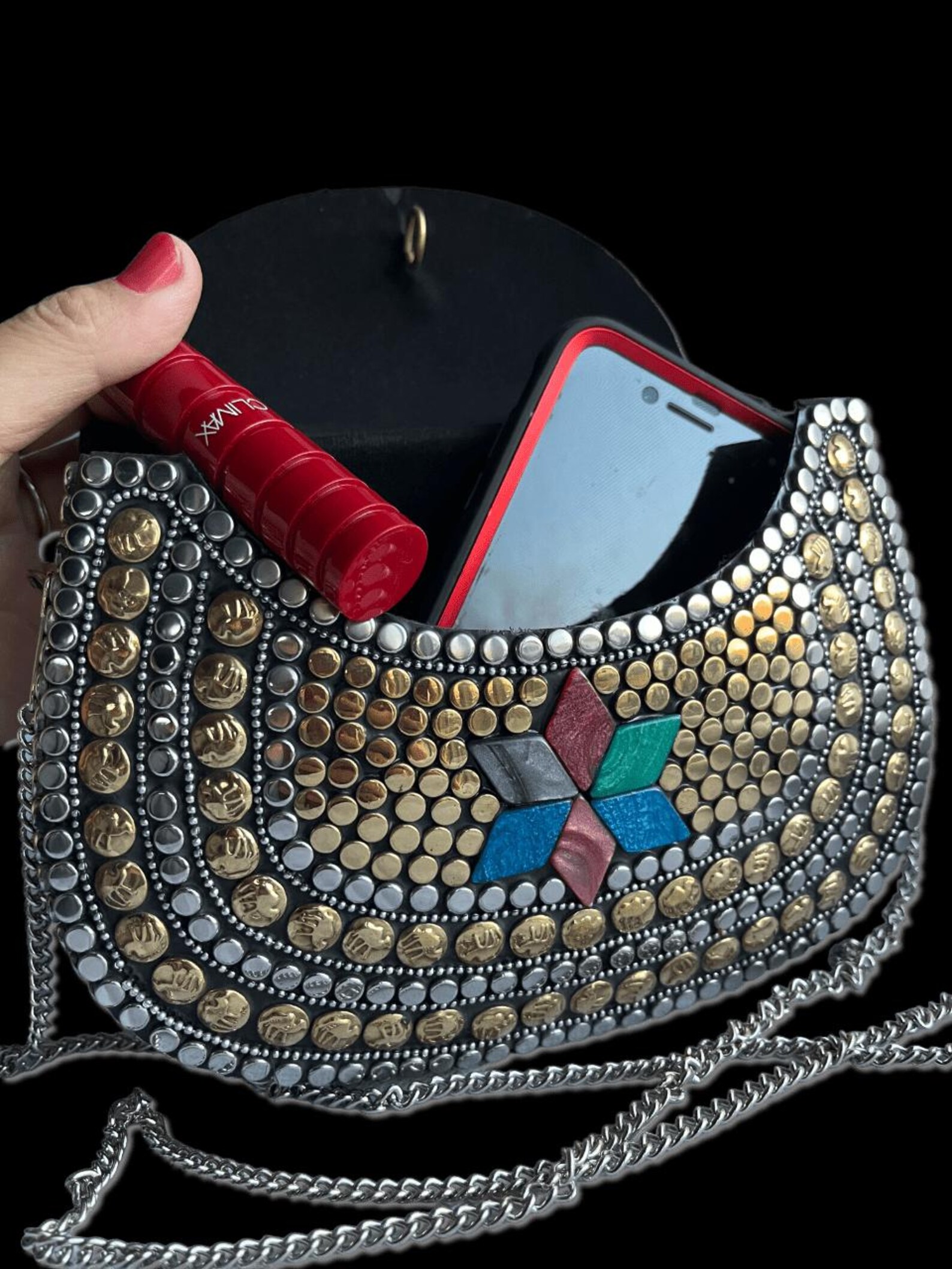 Fun Silver-gold Sling Bag - Etsy