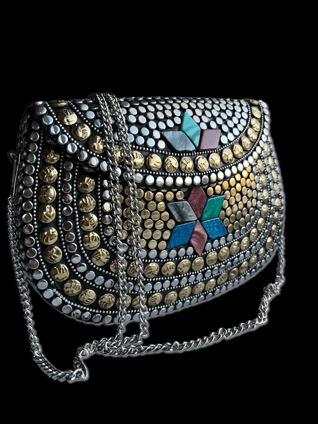 Fun Silver-gold Sling Bag - Etsy