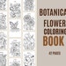 Botanical Flower Coloring Book Bundle, Relaxing Adult & Teen Instant ...
