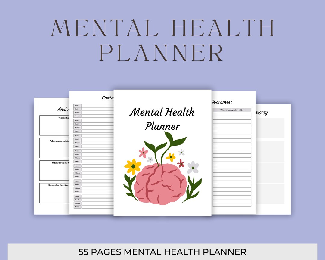 Mental Health Planner Holistic Mental Health & Habit Tracker Wellness ...