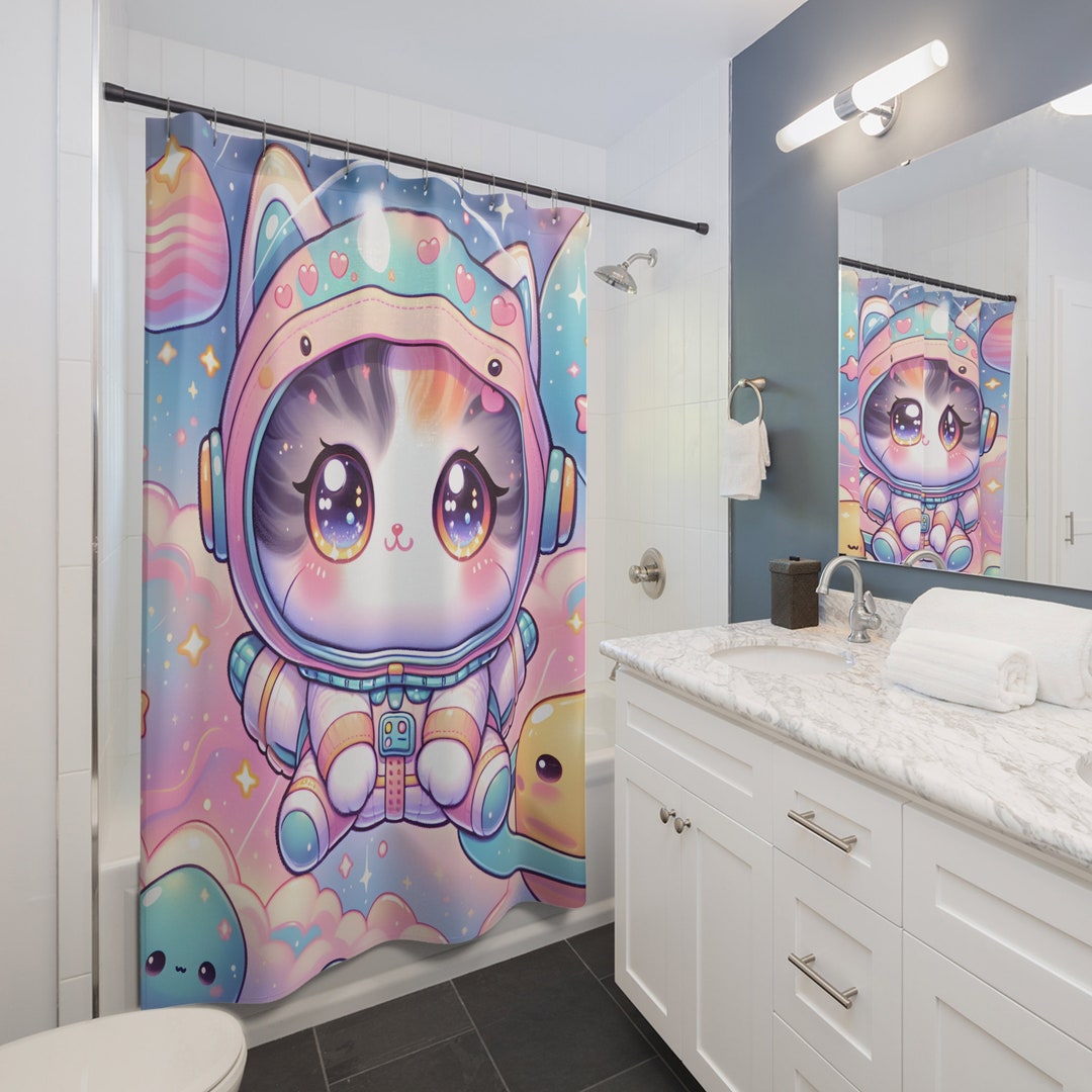 Captain Stardust Whiskers Shower Curtains - Etsy