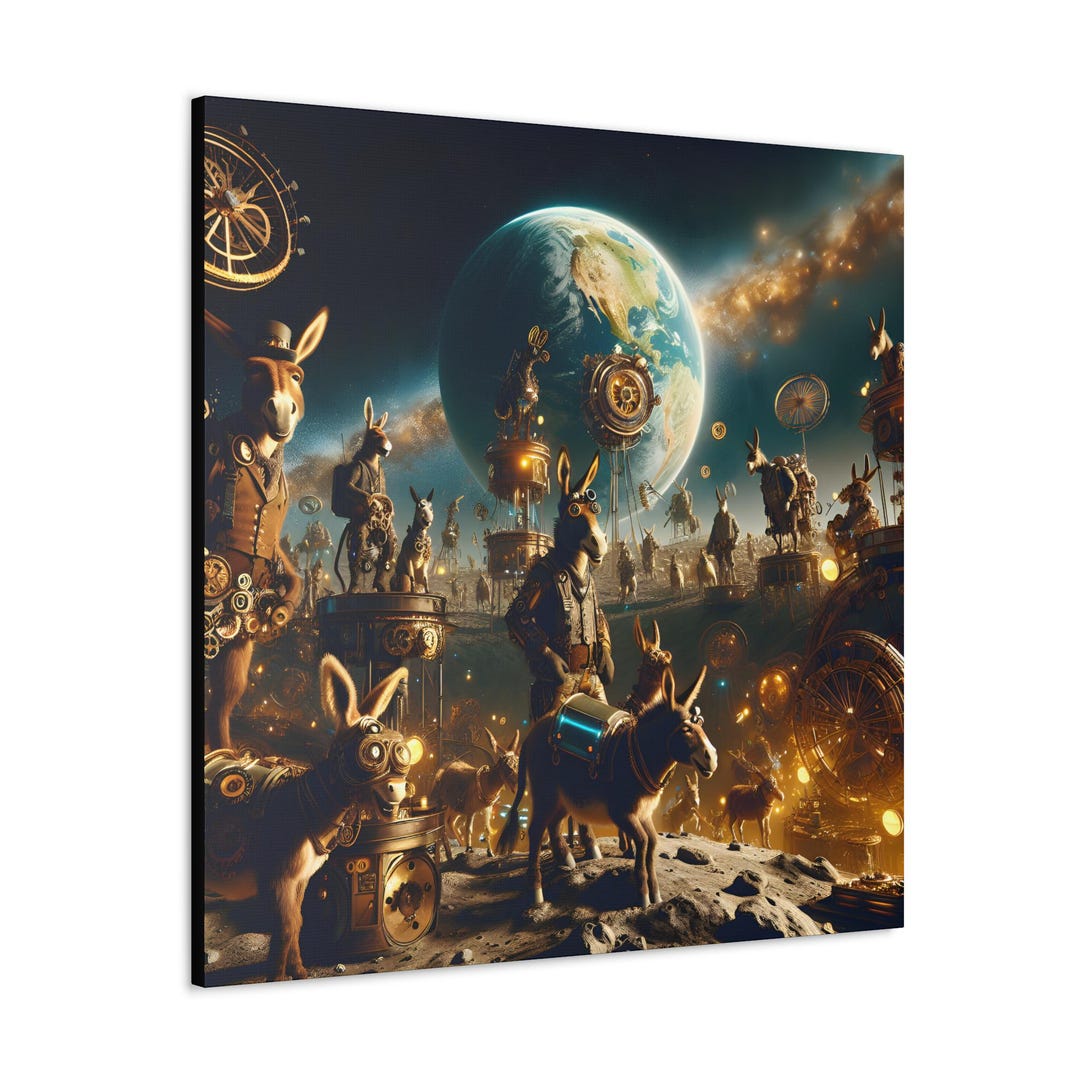 Steampunk Donkey Rave Canvas Print - Etsy