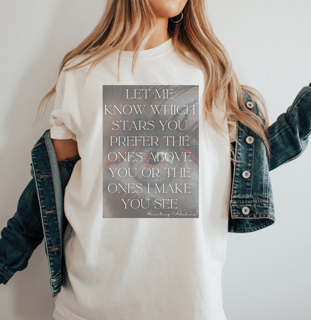 Haunting Adeline stars // White Font // Oversized Beefy-t - Etsy
