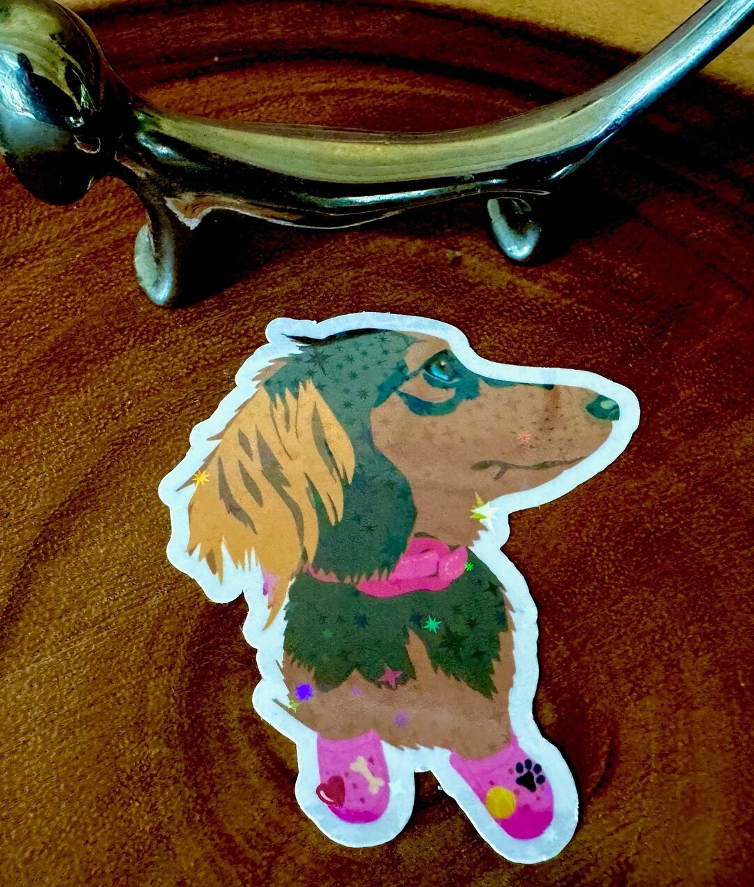 Fun Colorful Dachshund Wearing Crocs Stickers Holographic - Etsy