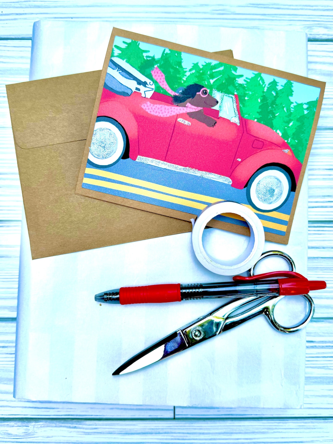 Fun Loving, Playful Dog Driving Car! Dream Gift for Dachshund, Doxie ...