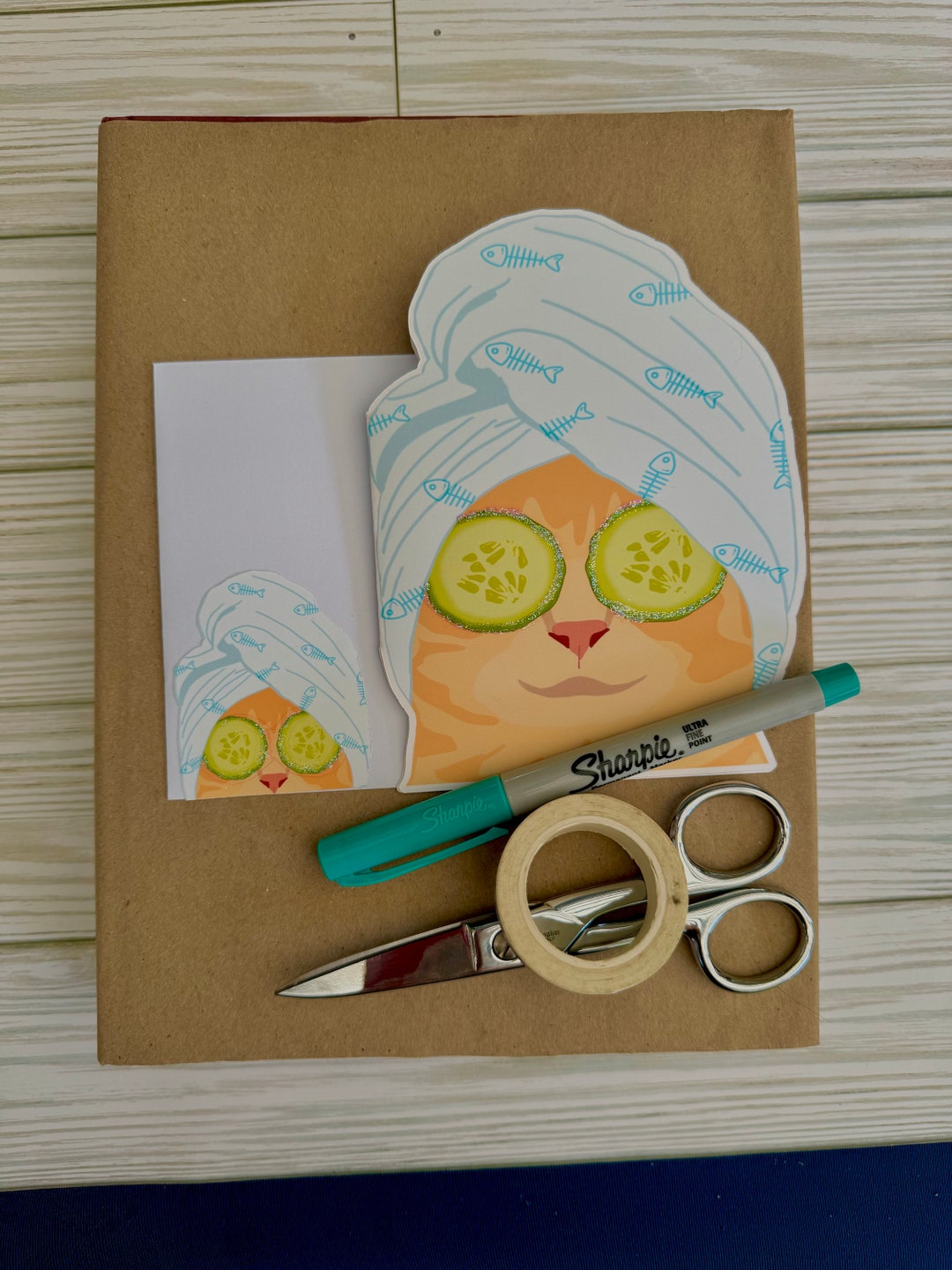 Furry Feline Greeting Cut Out Card Cute Design for Cat Lover Female Can ...