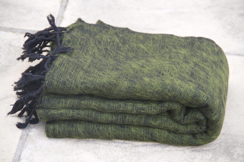 Yak Wool Throws Hand-loomed Meditation Oversized Shawl Woollen Blanket ...
