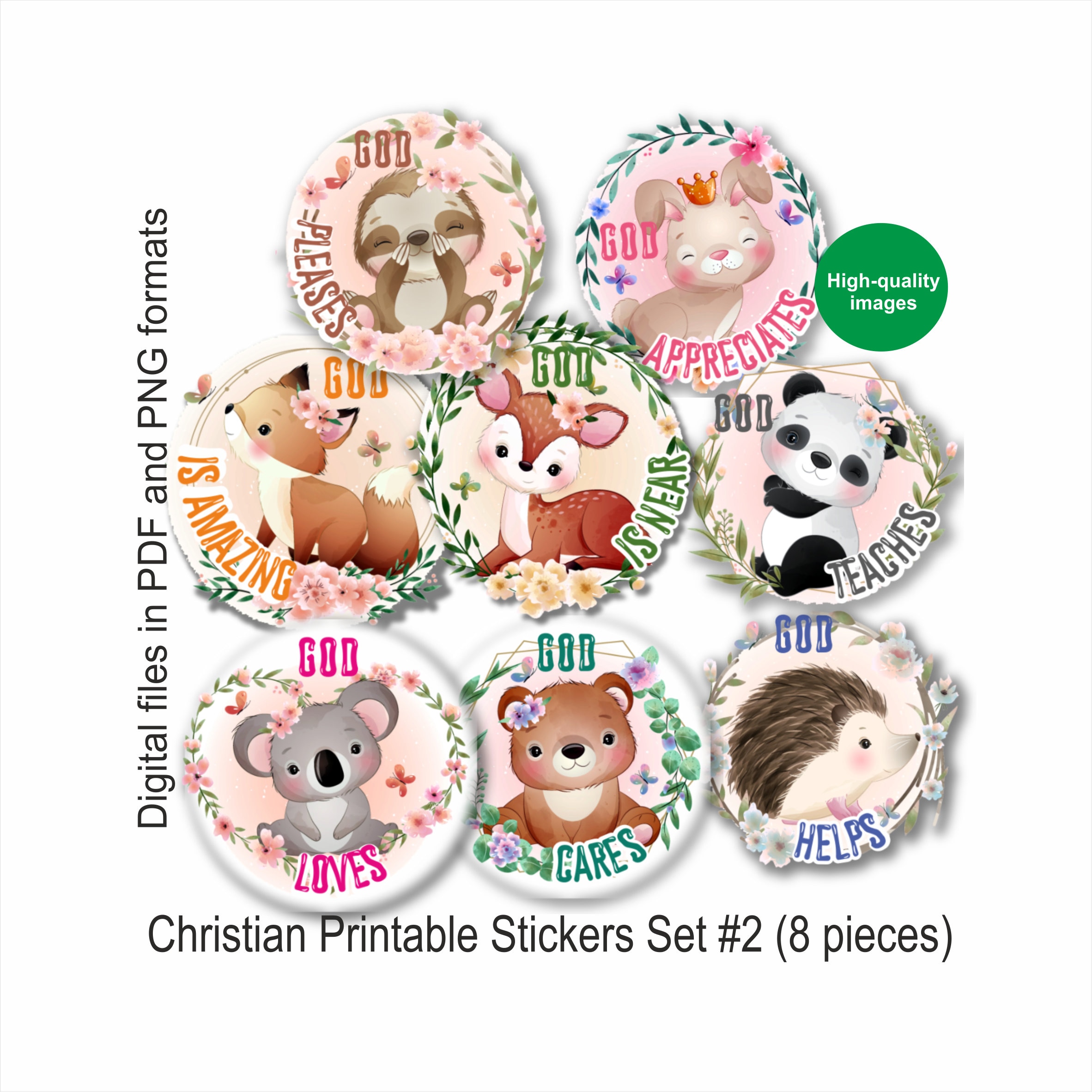 Christian Stickers Printable, Digital Download Stickers, Printable ...