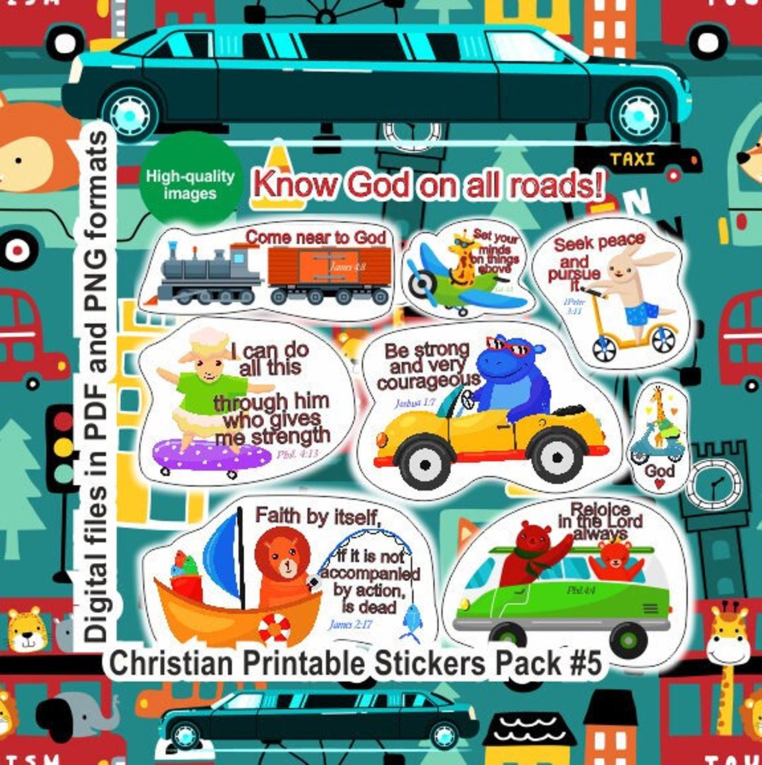 Christian Printable Stickers #5, Digital Download Stickers, Know God on ...