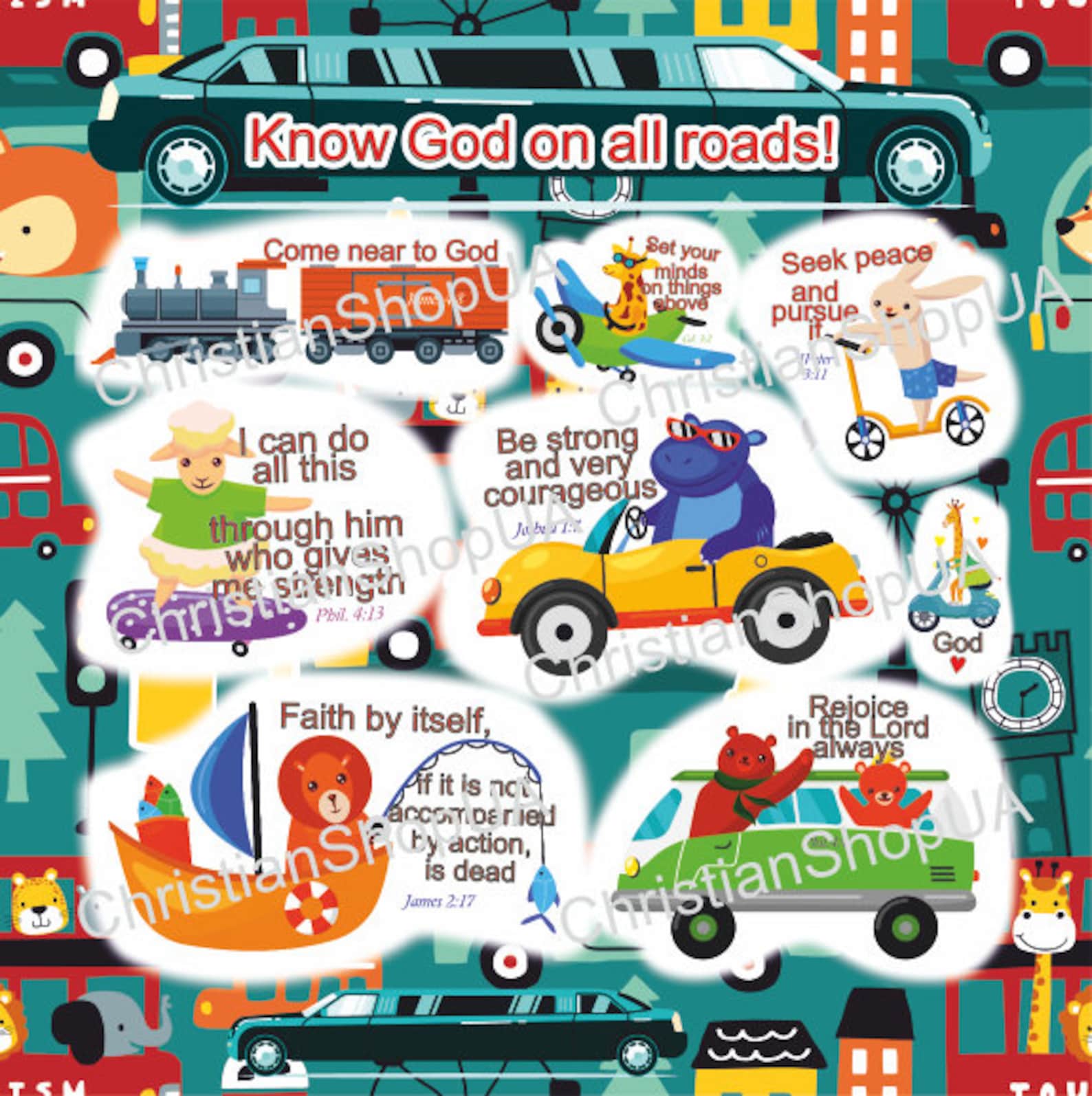 Christian Printable Stickers #5, Digital Download Stickers, Know God on ...