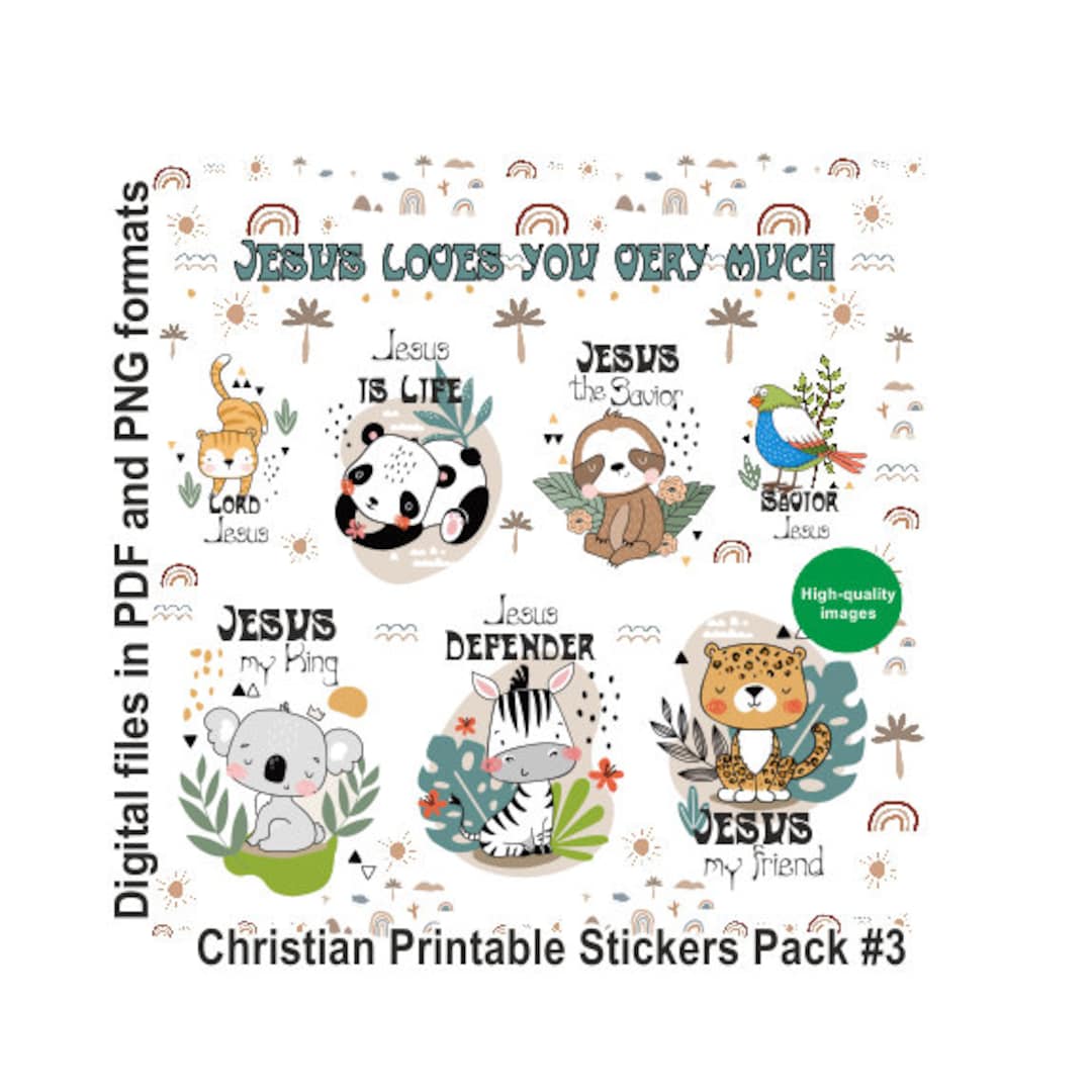 Jesus Loves You Christian Stickers Printable, Digital Download Stickers ...
