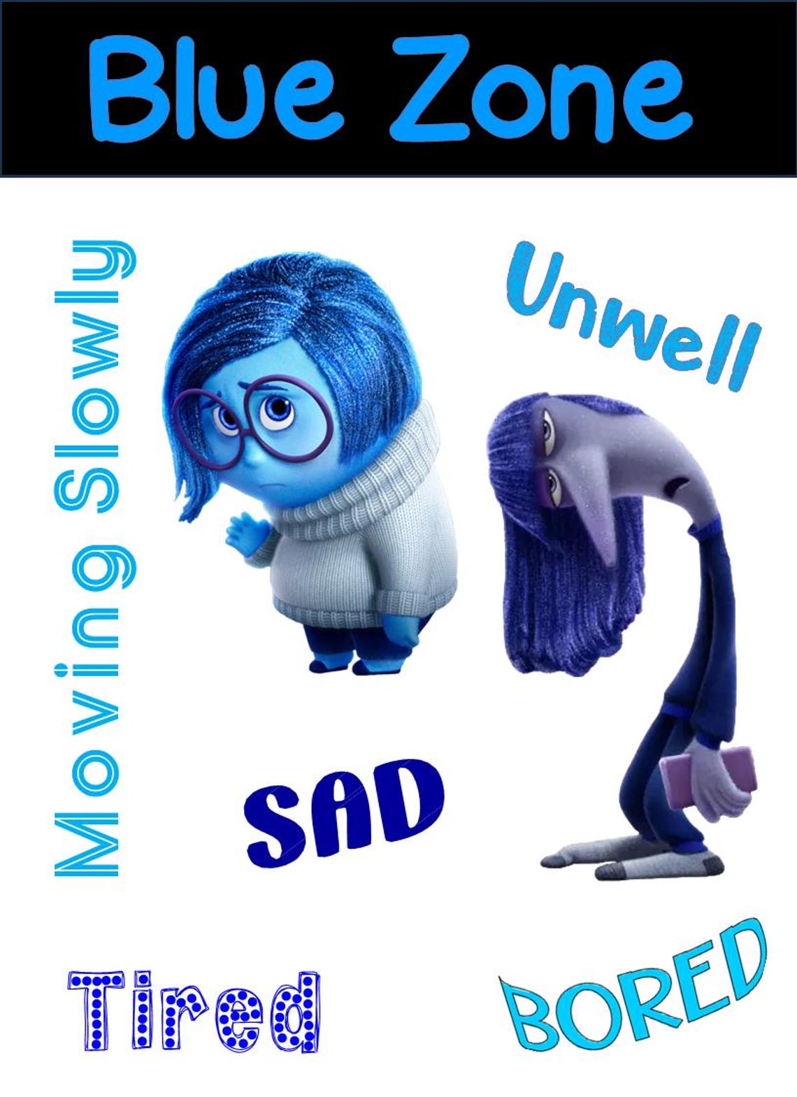 Zones Emotions Posters V.2 - Inside Out Characters - Etsy