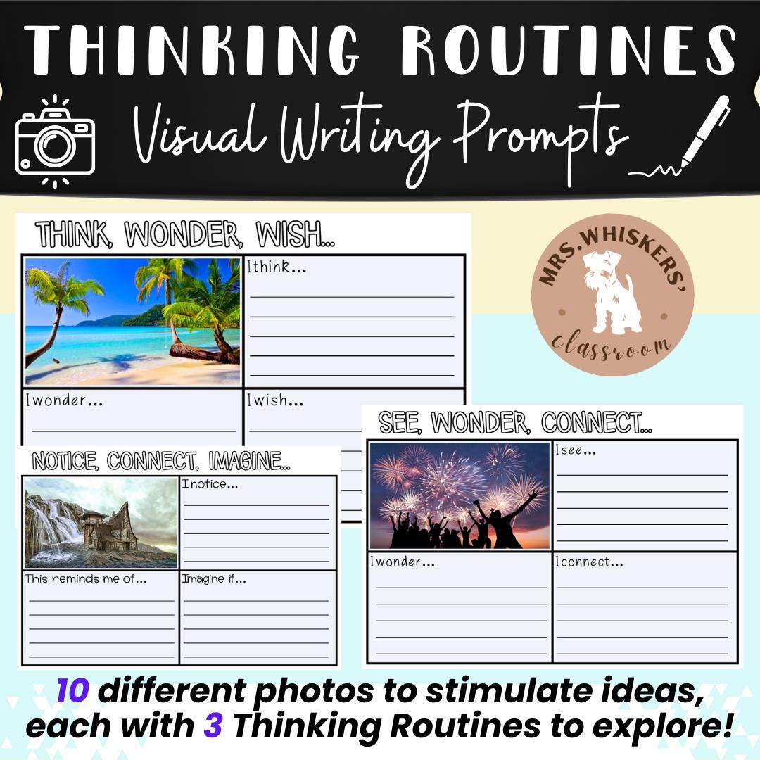 Visual Writing Prompts Thinking Routines Reluctant Writers Writer's ...