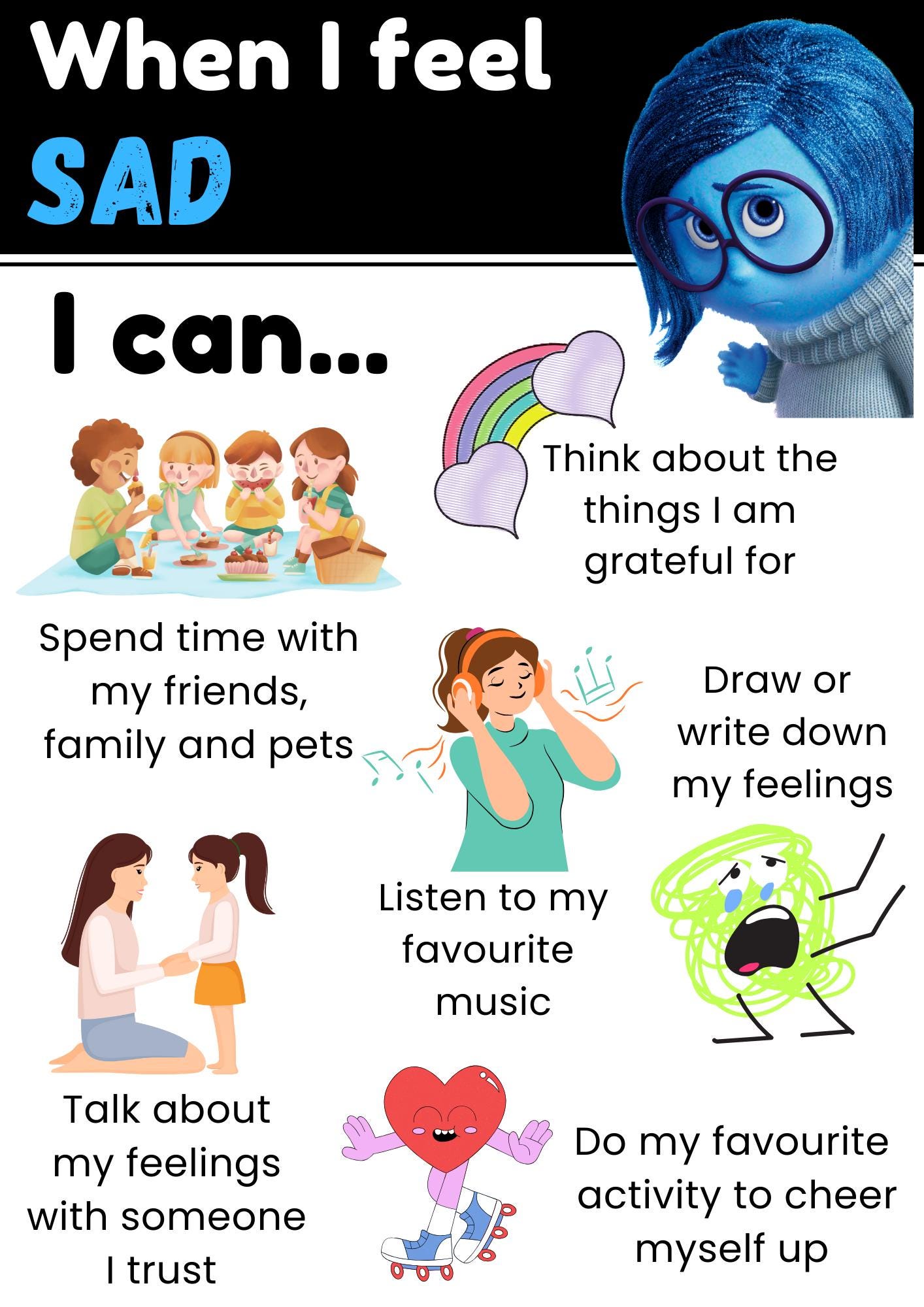 Inside Out Movies Identifying and Coping With Emotions Poster BUNDLE - Etsy
