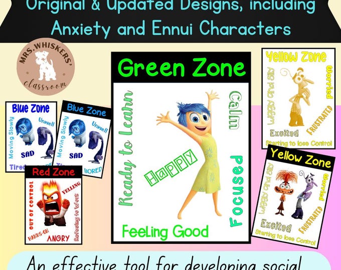 Inside Out Zones of Regulation Posters Printable - Great for Teachers ...