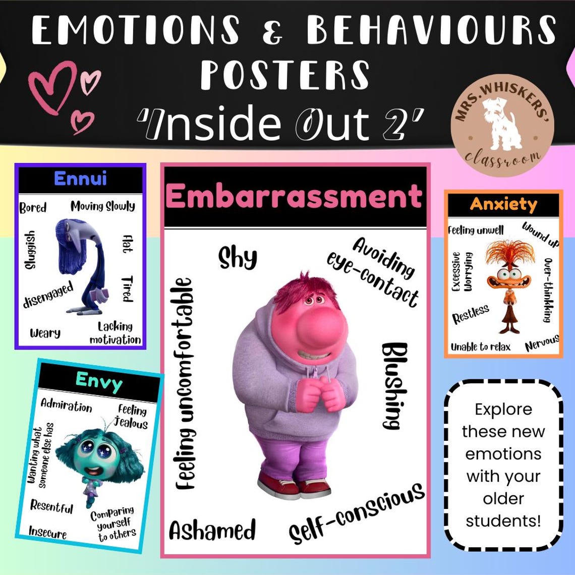 Inside Out 2 Posters - Feelings and Behaviours - Etsy