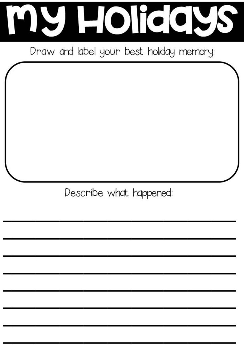 Holiday Recount Templates Back to School - Etsy