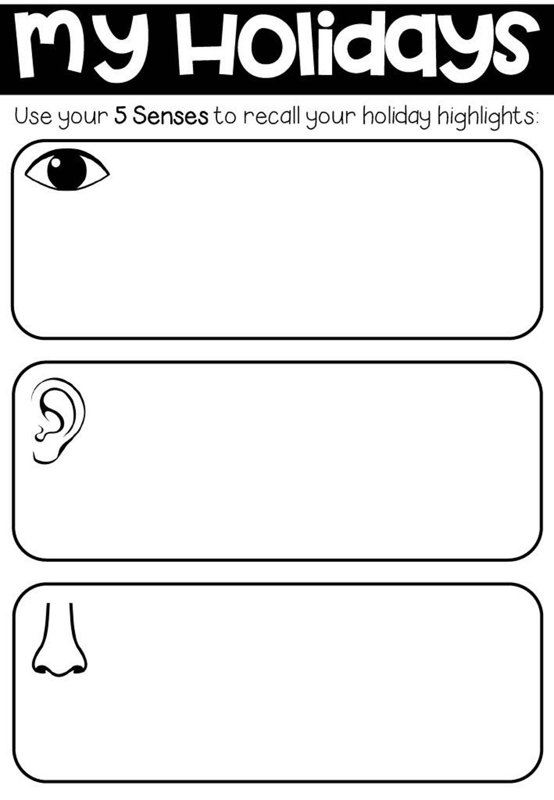 Holiday Recount Templates Back to School - Etsy