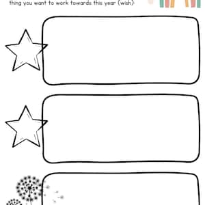 Stars & a Wish Writing Goal Setting First Week Back - Etsy