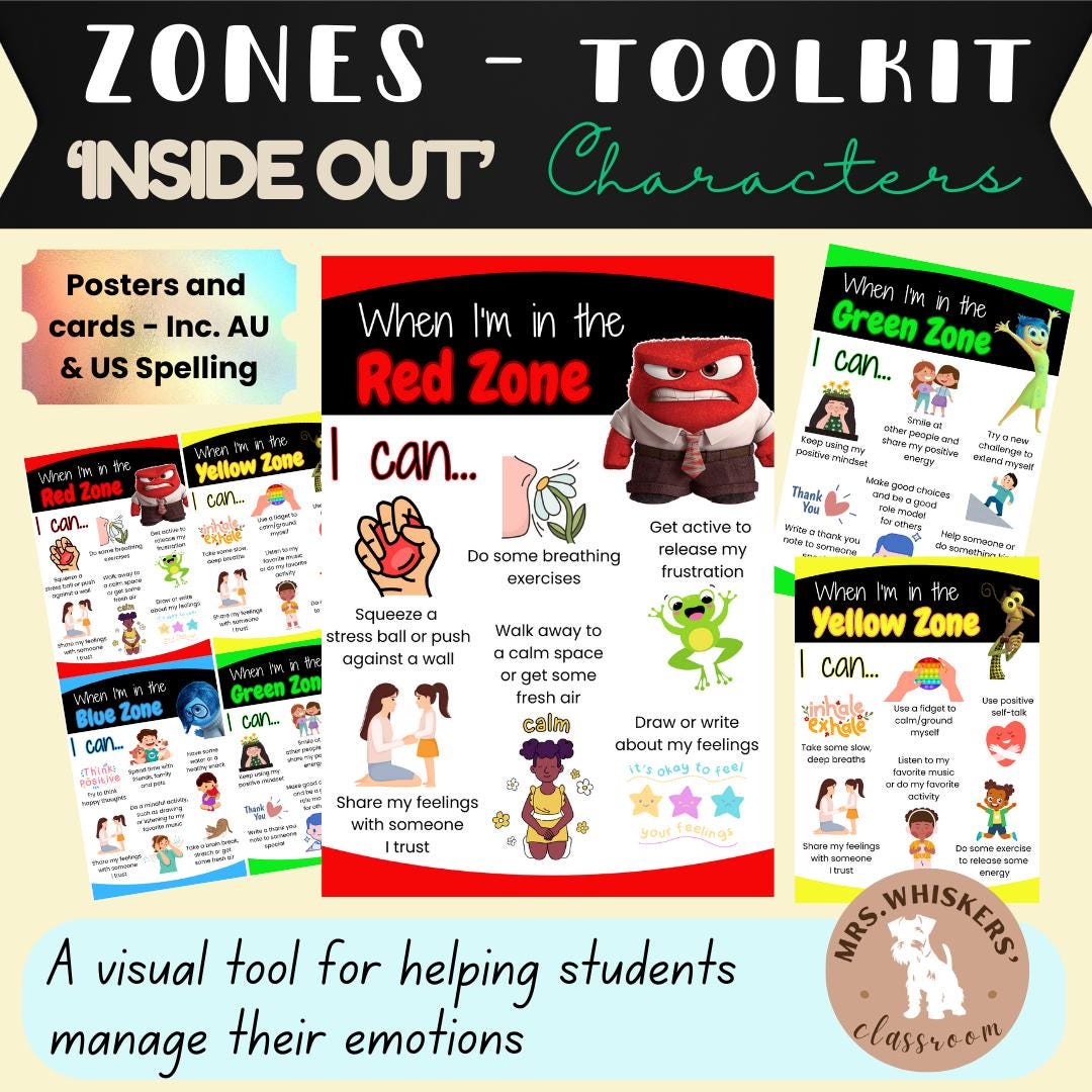 Zones Toolkit - Posters & Cards - Managing Emotions - Etsy