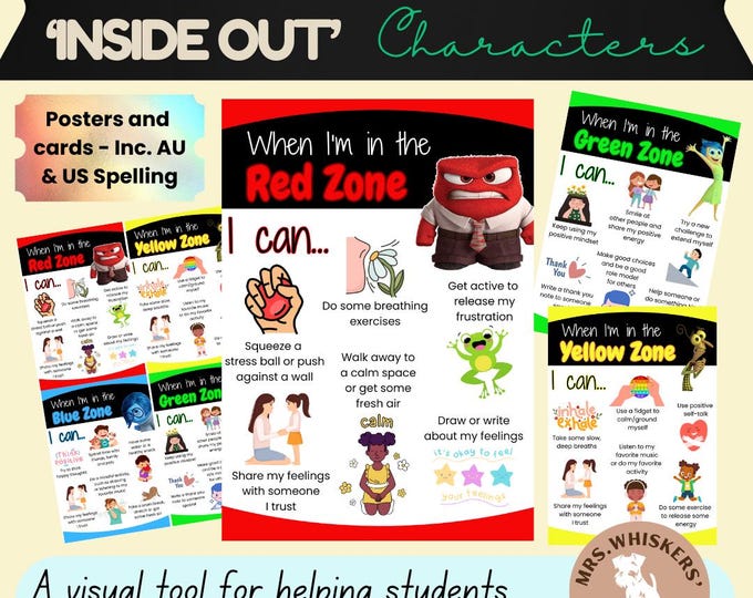 Inside Out Zones of Regulation Posters Printable - Great for Teachers ...
