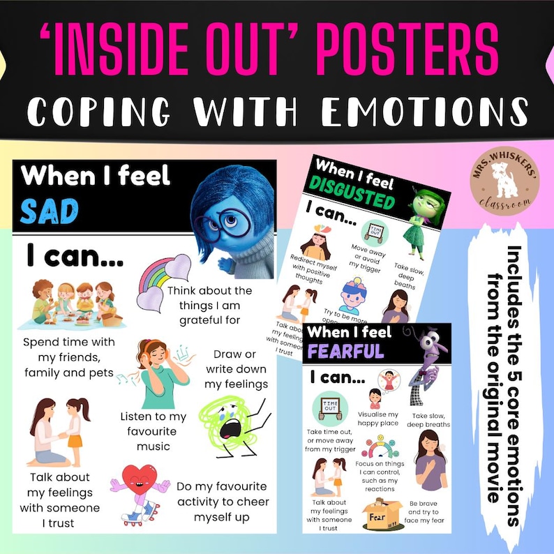 Inside Out Posters - Original Movie - Coping With Emotions - Emotional Regulation - Etsy