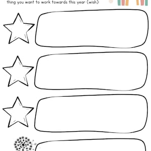 Stars & a Wish Writing Goal Setting First Week Back - Etsy