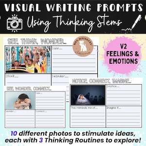 Visual Writing Prompts - Thinking Stems - Feelings and Emotions - Etsy