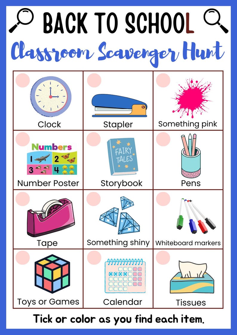 Back to School - Scavenger Hunts - Classroom - Math - Etsy