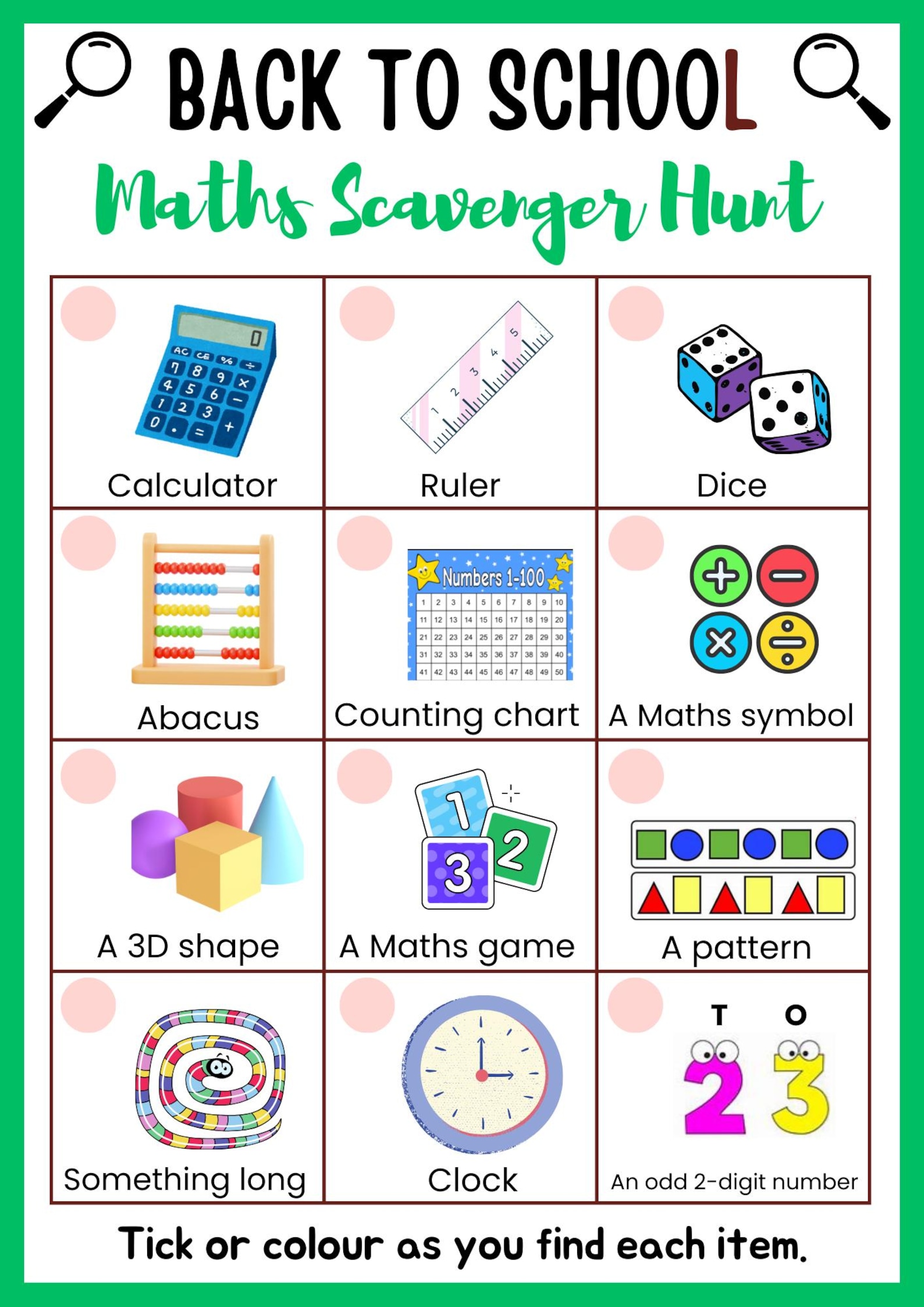 Back to School - Scavenger Hunts - Classroom - Math - Etsy