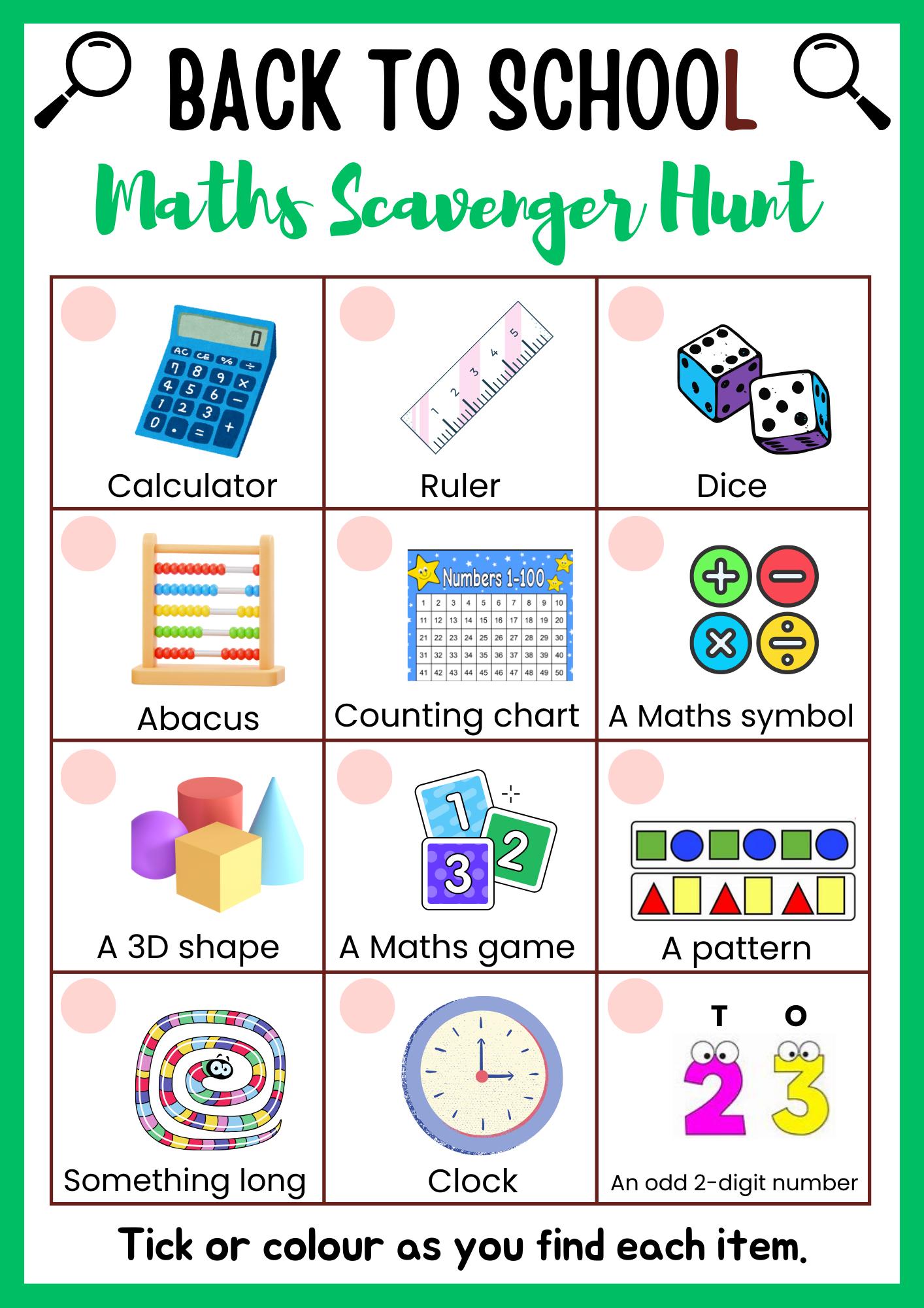 Back to School - Scavenger Hunts - Classroom - Math - Etsy