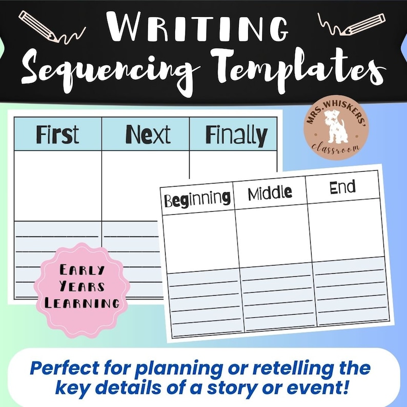 Sequencing Templates Writing BME & First, Next Finally - Etsy
