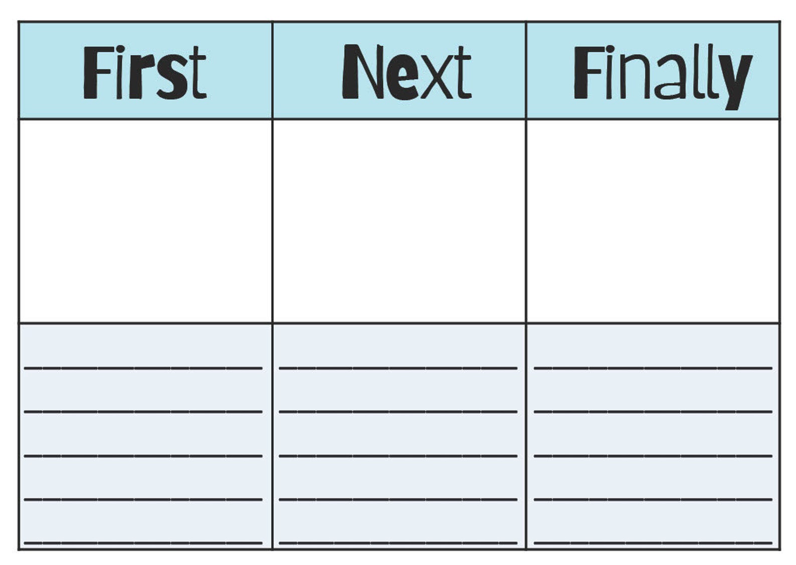 Sequencing Templates Writing BME & First, Next Finally - Etsy