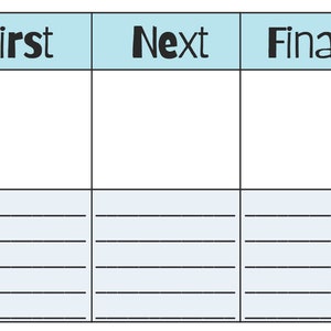 Sequencing Templates Writing BME & First, Next Finally - Etsy