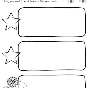 Stars & a Wish Writing Goal Setting First Week Back - Etsy