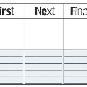 Sequencing Templates Writing BME & First, Next Finally - Etsy