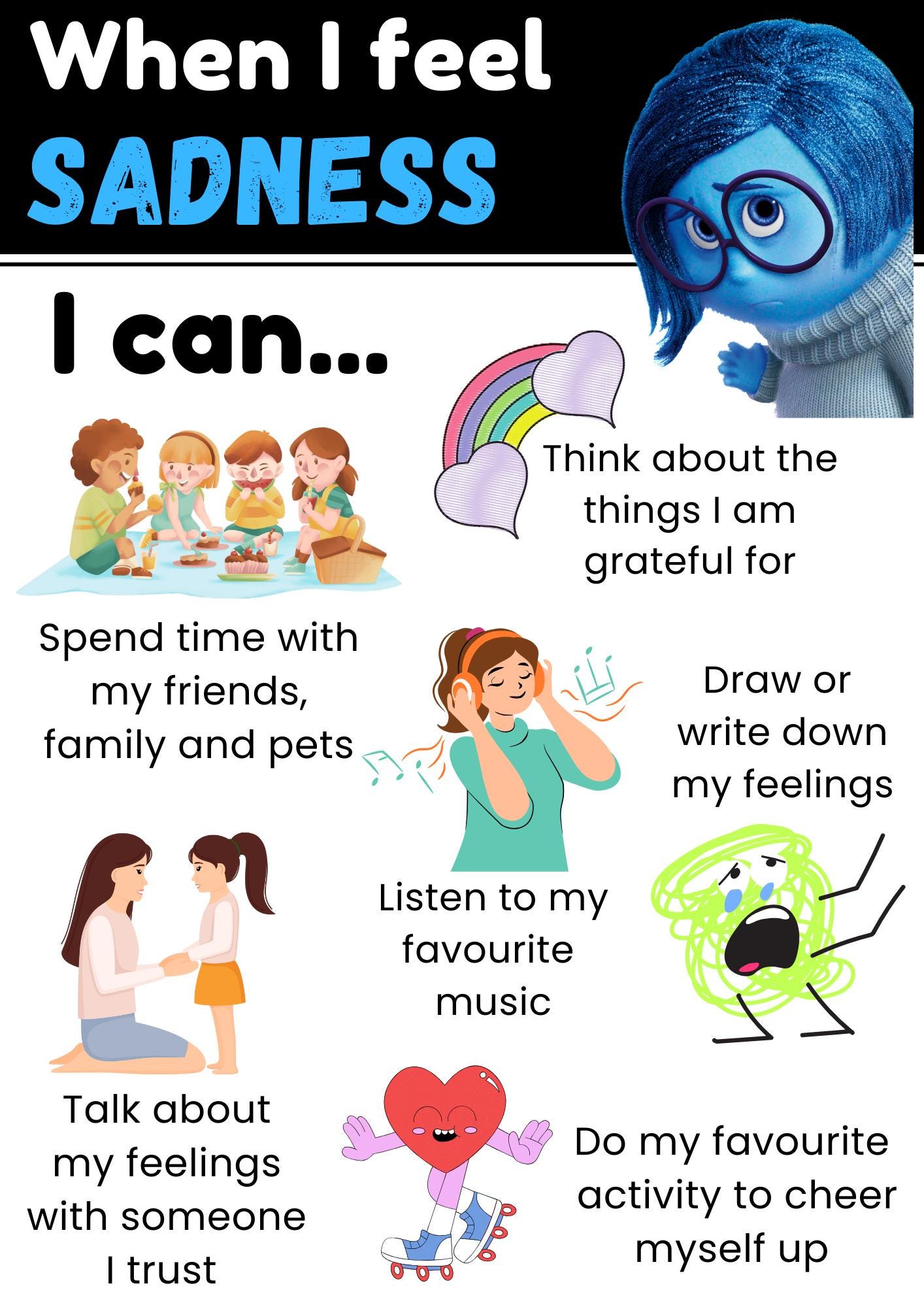 Inside Out Posters - Identifying Emotions & Coping Skills - BUNDLE - Etsy