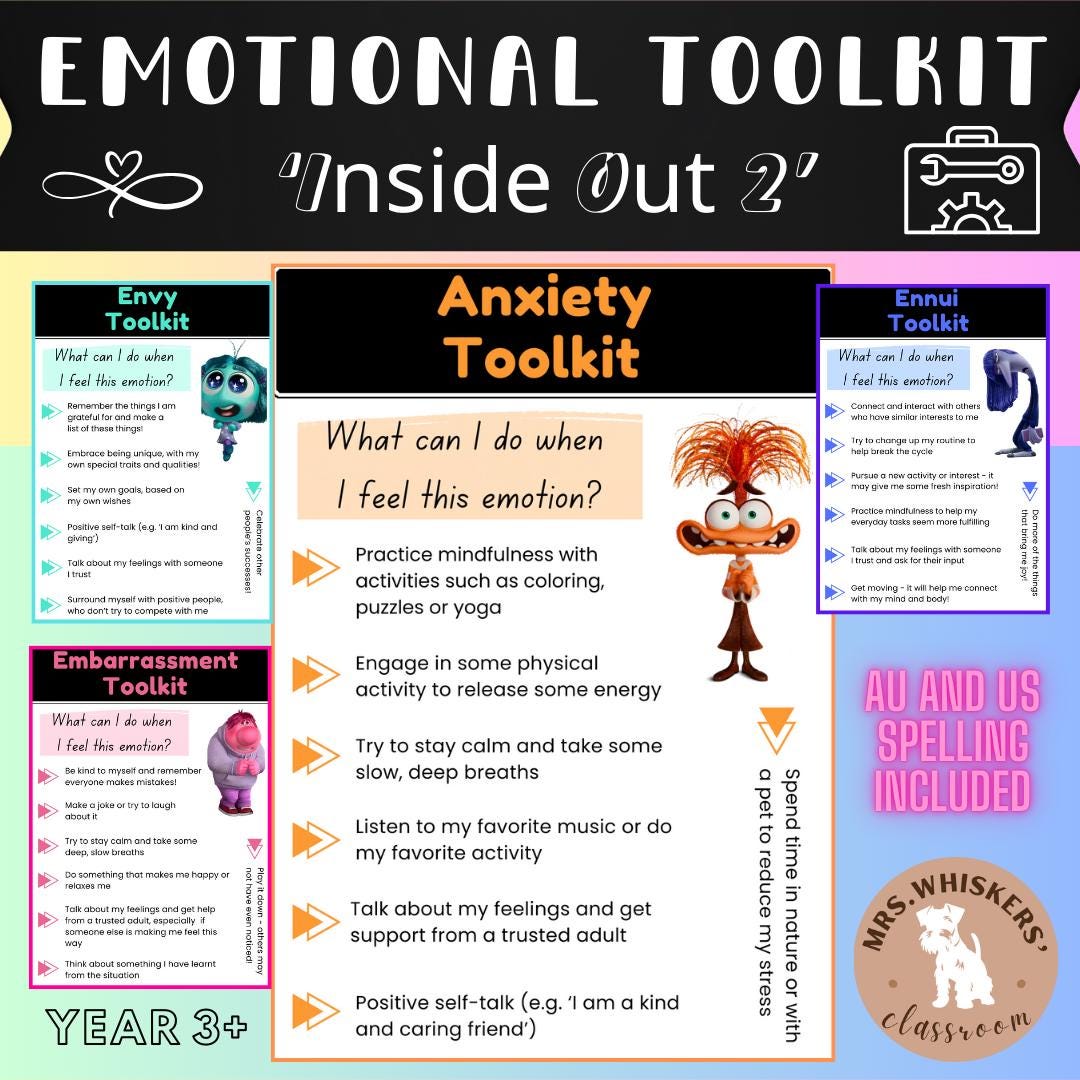 Inside Out 2 Posters - Emotional Toolkit - Emotional Regulation - Etsy