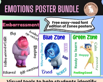 Inside Out Movies Identifying and Coping With Emotions Poster BUNDLE - Etsy