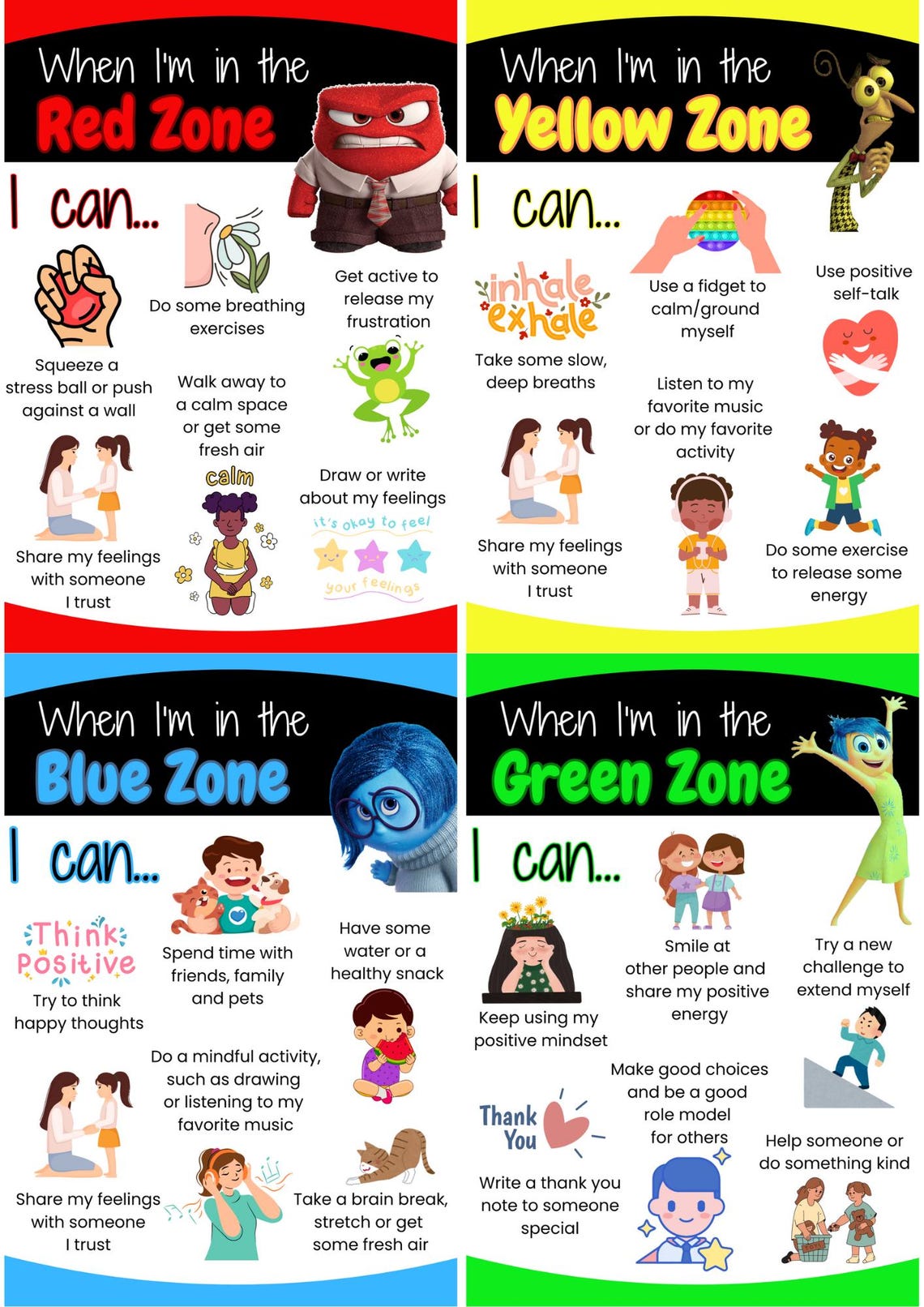 Zones Toolkit - Posters & Cards - Managing Emotions - Etsy
