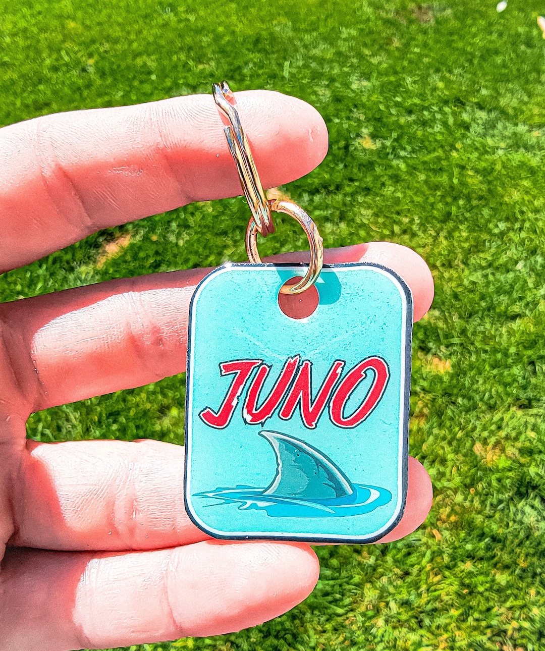 Custom Jaws Themed Shark Fin Dog Tag - Etsy