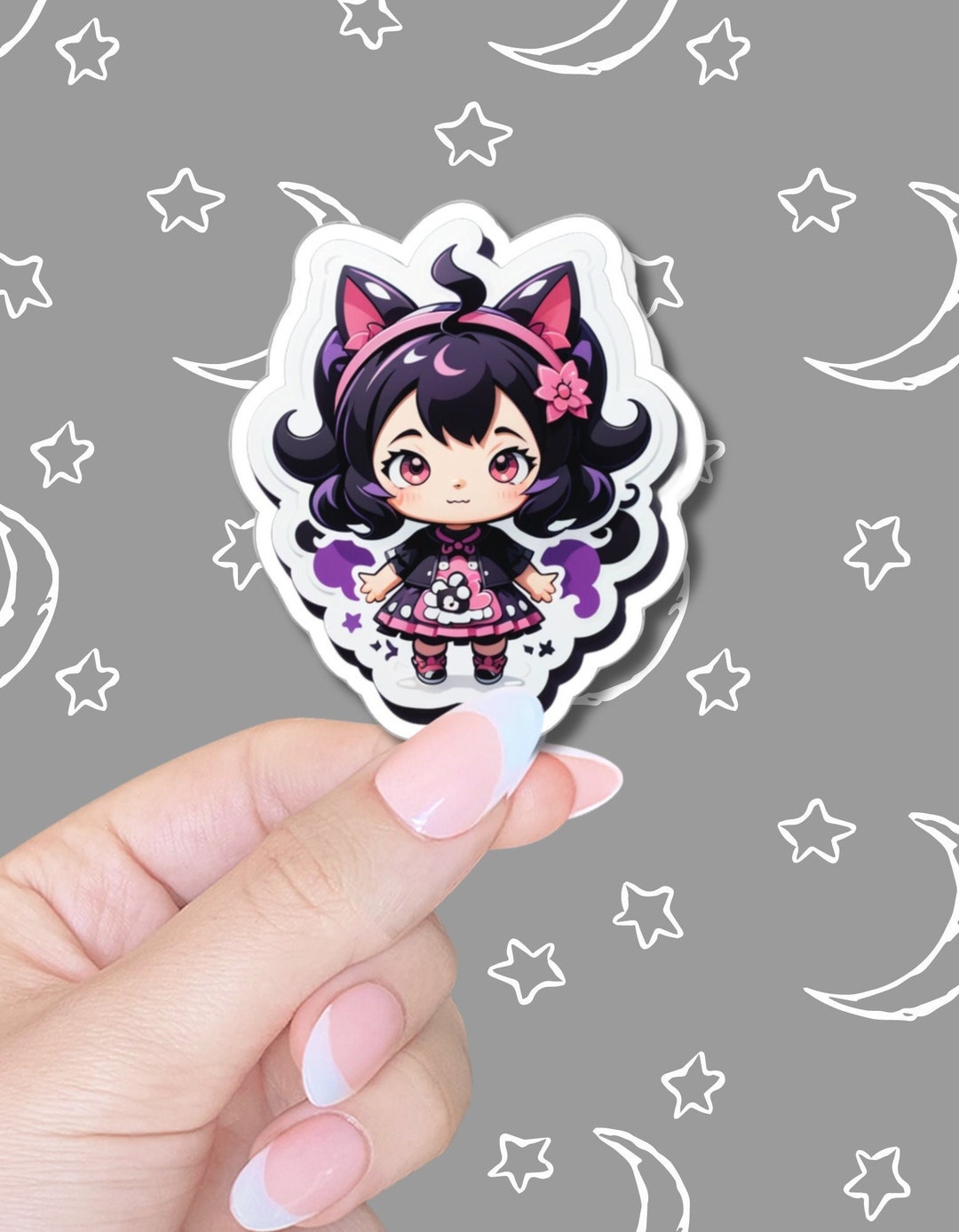 Baby Kuromi Sticker Cute Kuromi Decal Kawaii Sanrio Vinyl Sticker ...