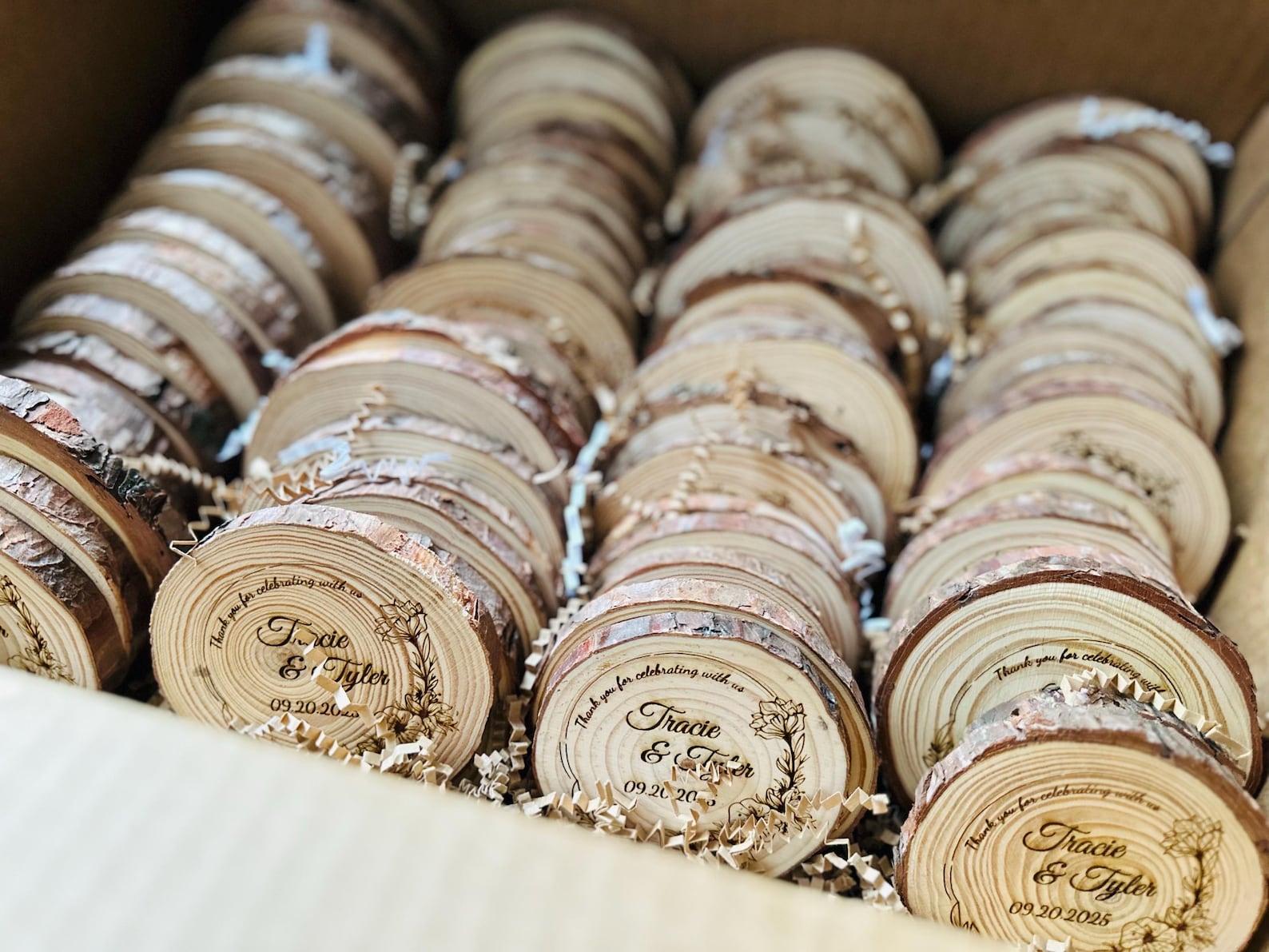 Bulk Rough Edge Wooden Event Coasters Wedding Coasters Wedding Favors ...