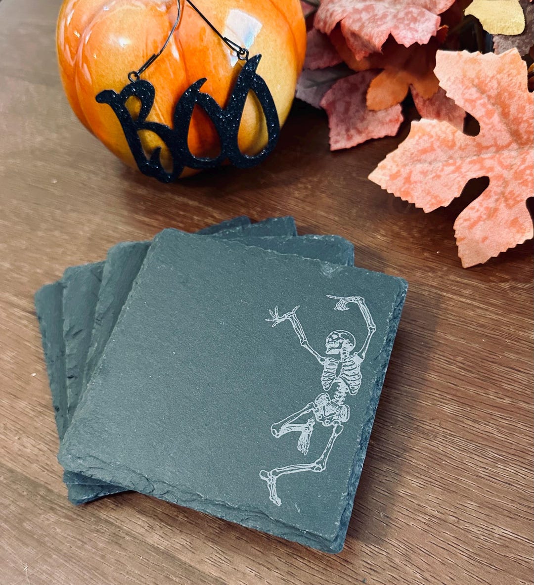 Spooky Skeleton Coaster Set - Etsy