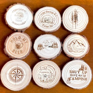 Individual Customizable Rough Edge Wood Coasters Create Your Own ...