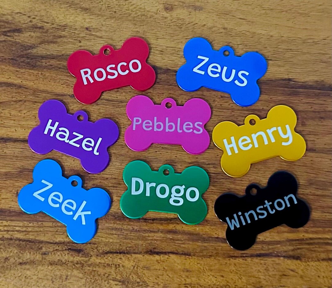 Dog Name Tags Pet Tags for Collars Colored Dog Tags for Dogs Dog ...