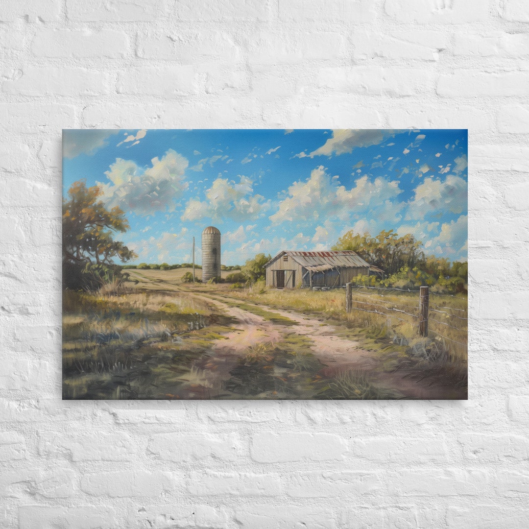 Texas Countryside Charm: Vintage Farmstead Art Collection - Etsy