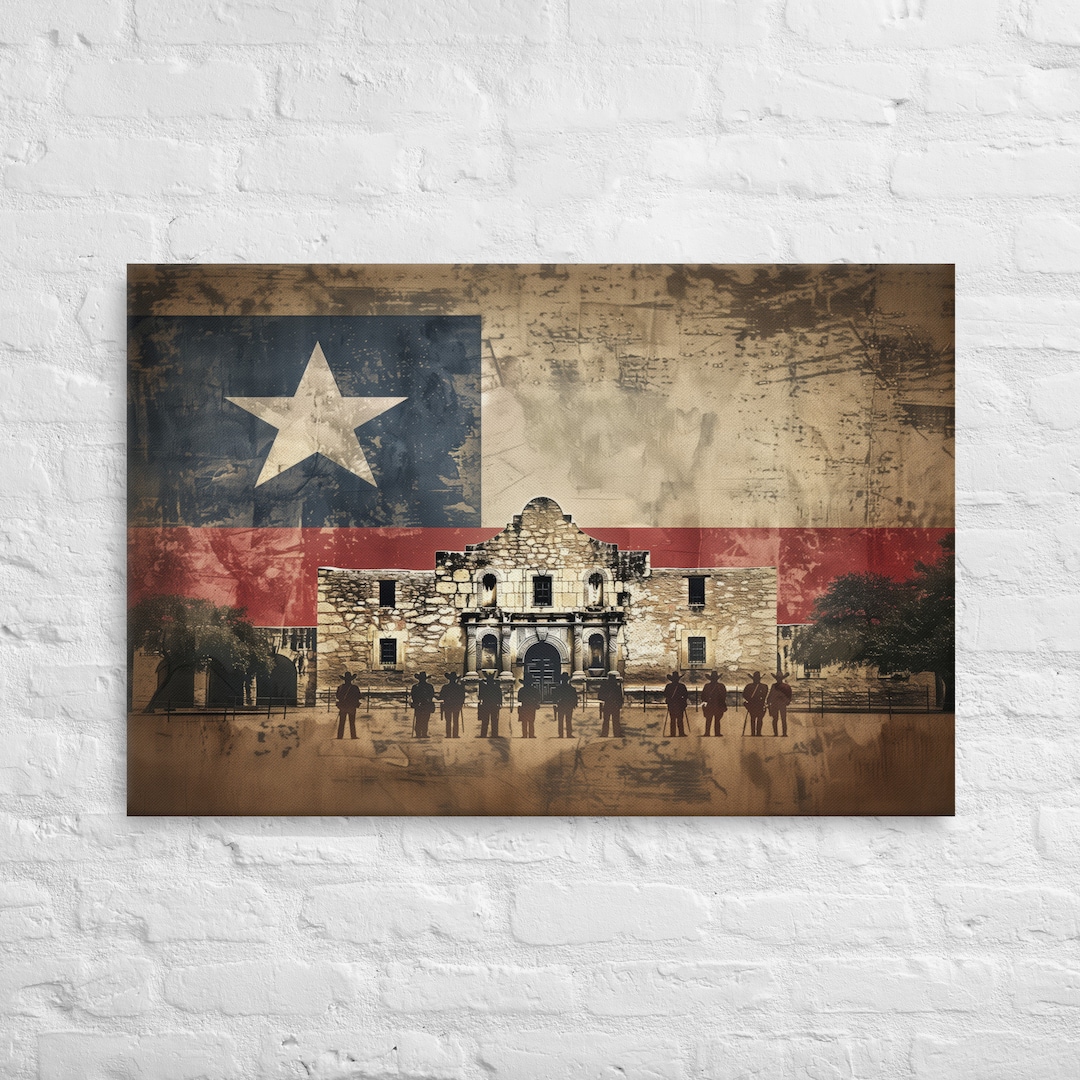 Vintage Tribute: Alamo Soldiers & Texas Flag Collage - Etsy
