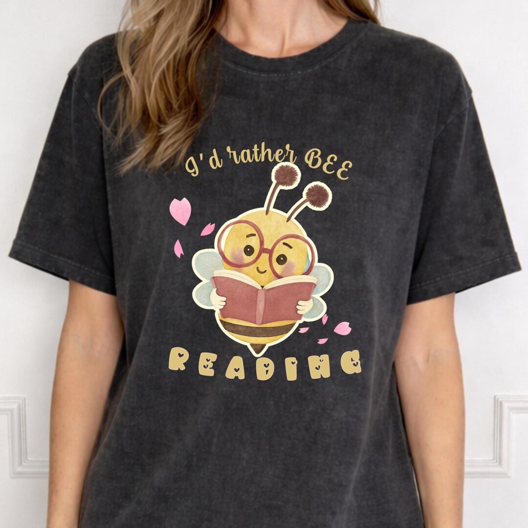 I’d Rather Bee Reading PNG | Cottagecore Bee Book Lover PNG | Bookish ...